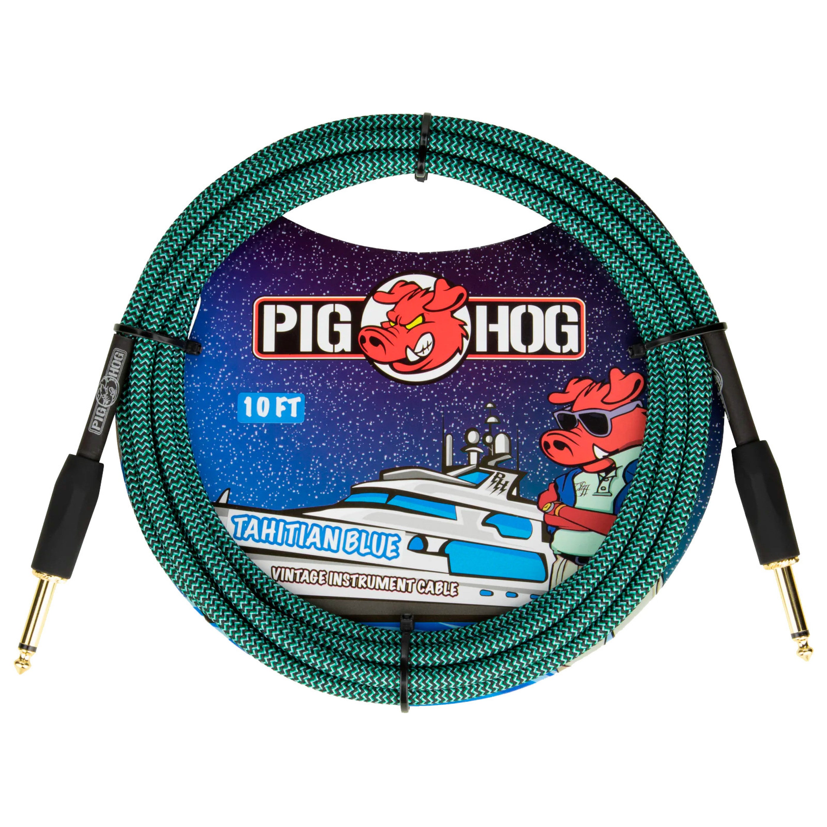 Cable Pig Hog Tahitian Blue 10ft P/inst. Plug a Plug – Musicales Doris