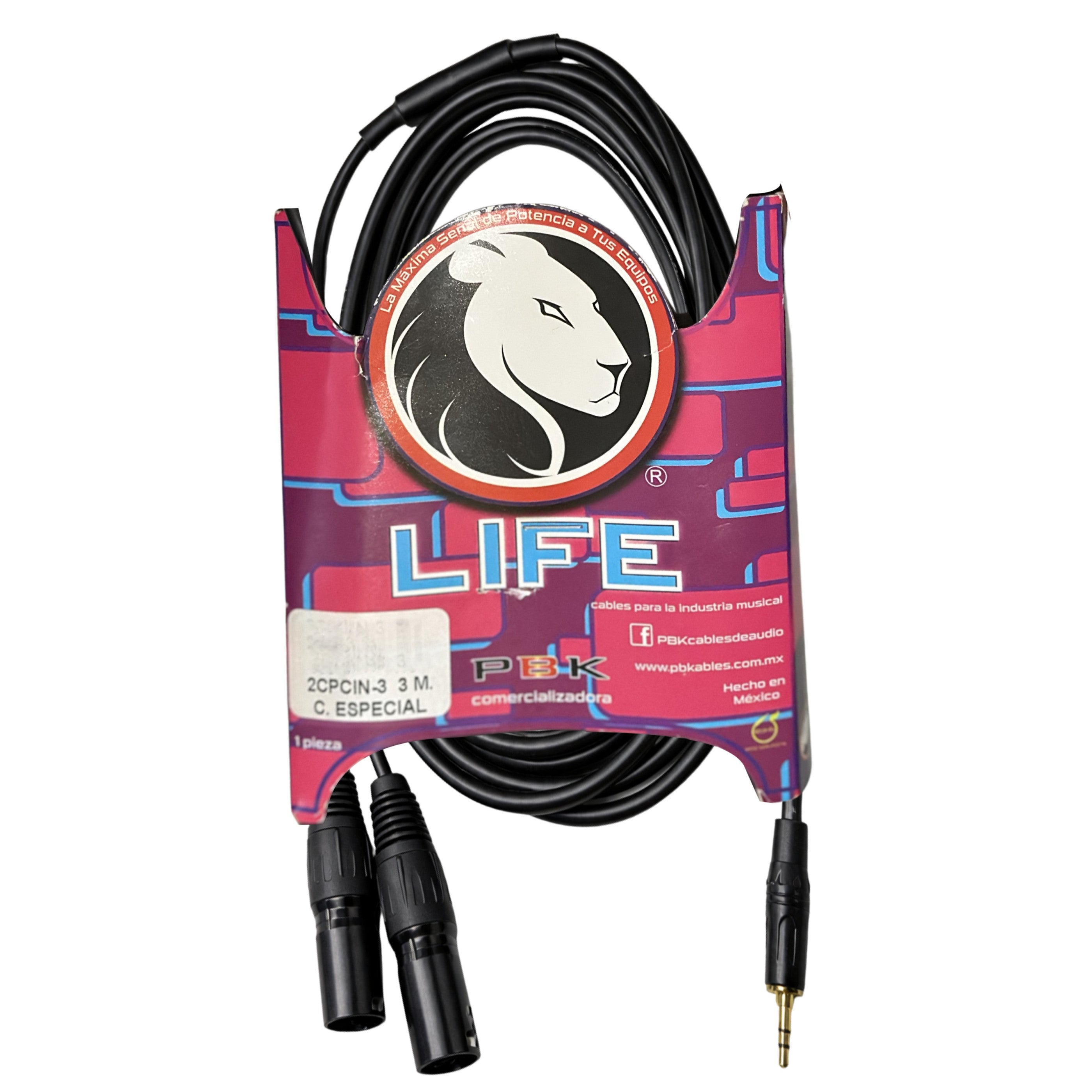 Cable Life Plug 3.5 ST a 2 Canon Macho 3m 2CPCIN-3 – Musicales Doris