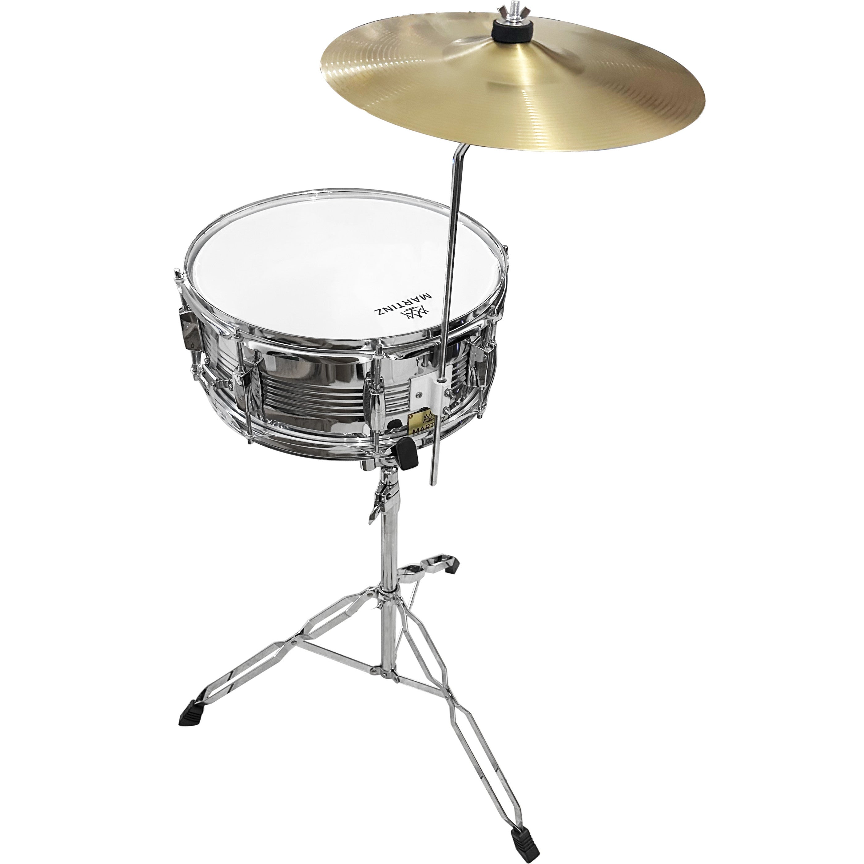 Tarola Martinz 14x5.5" Acero con Base y Platillo 12" – Musicales Doris