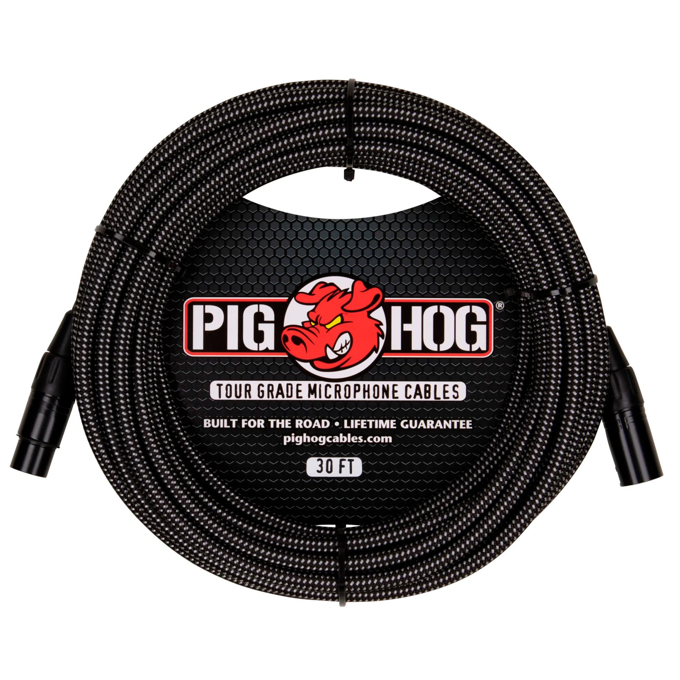Cable Pig Hog Black-white 30 pies XLR-XLR – Musicales Doris